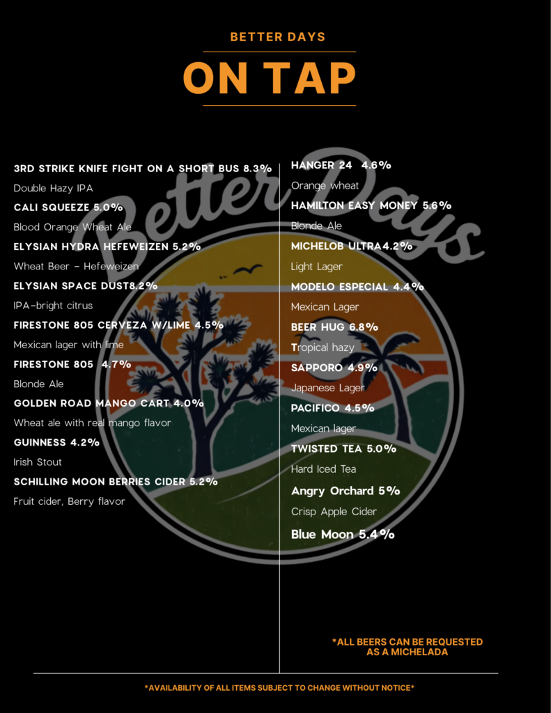 Better Days Beer Wine Lounge Bar Apple Valley California